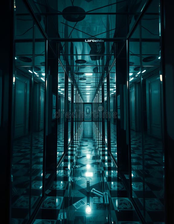 A Labyrinth of Mirrors Where Reality Gets Distorted and Illusion Stock ...