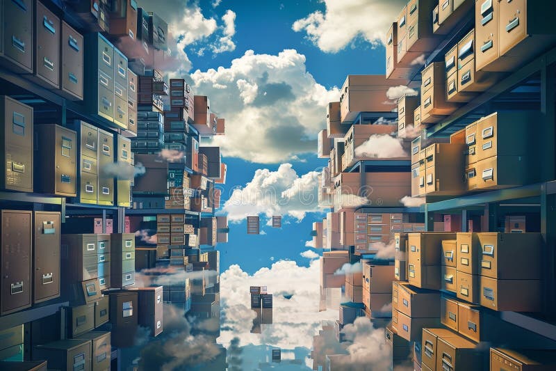 A Labyrinth of Old File Cabinets Transitioning into a Cloud Storage ...