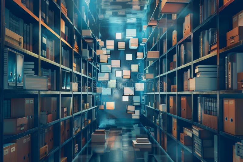 A Labyrinth of Old File Cabinets Transitioning into a Cloud Storage ...