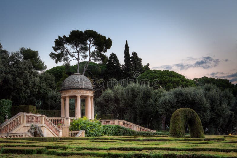 Labyrinth Park on Barcelona Spain Stock Image - Image of editorial ...