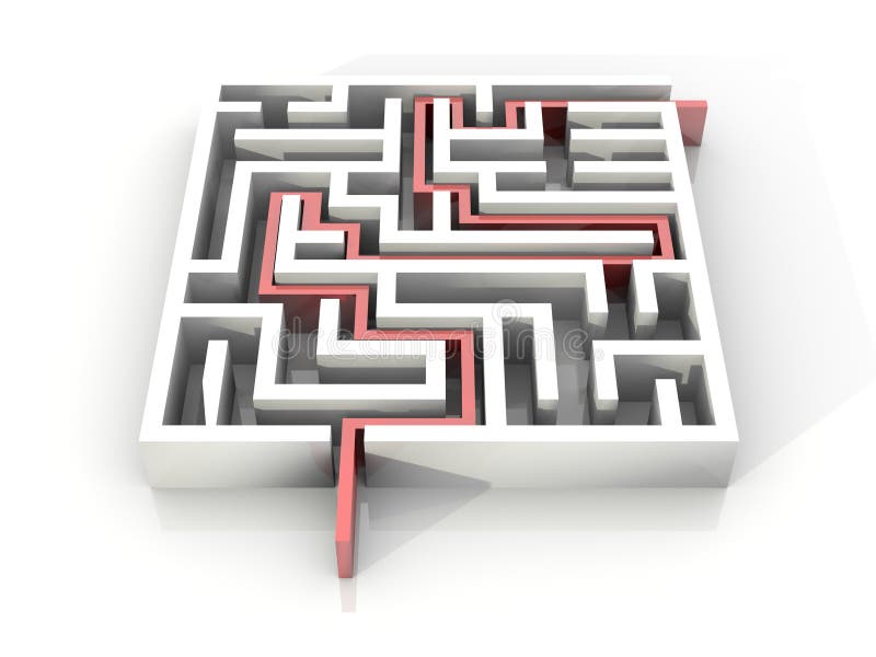 Labyrinth path stock illustration. Illustration of route - 16263944