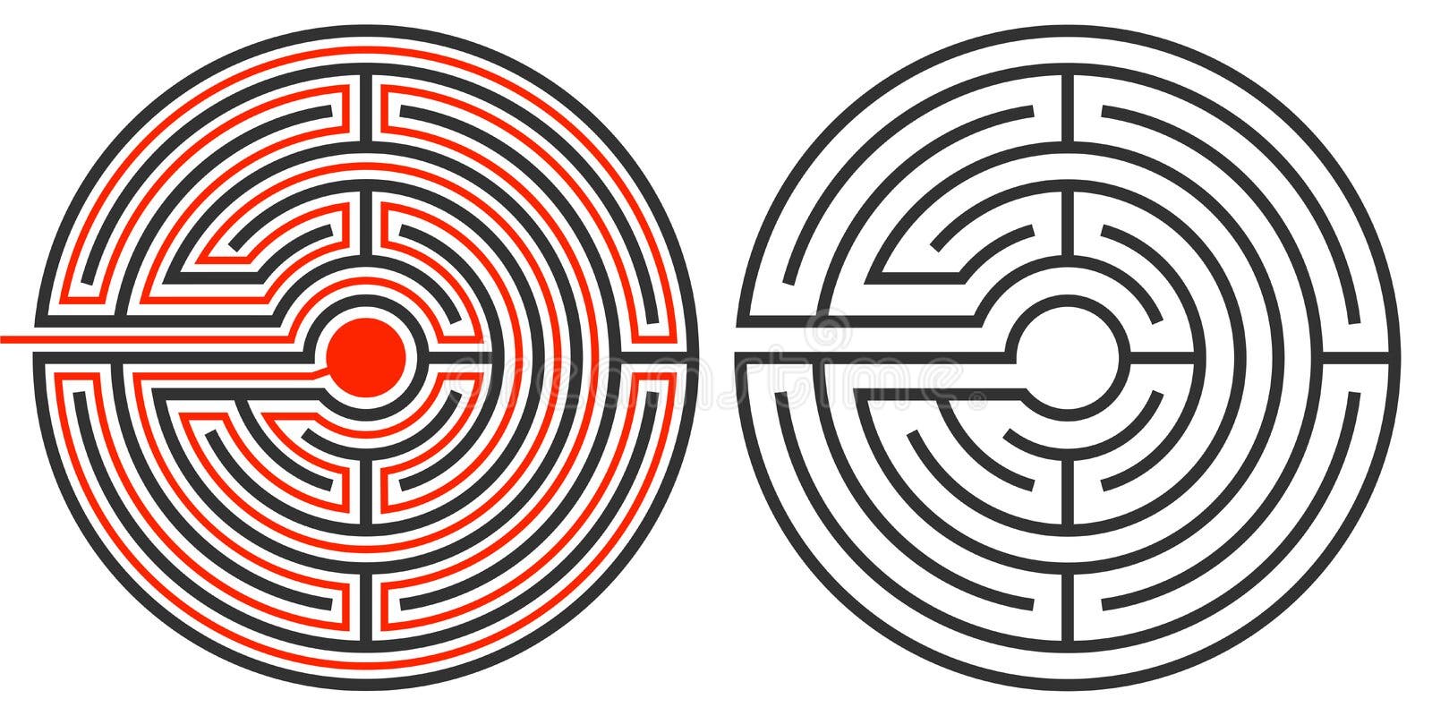 Round maze stock vector. Illustration of enter, question - 6998470