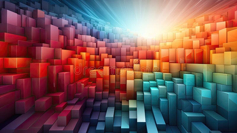 Labyrinth of Rainbow Colors - Abstract Background Stock Illustration ...
