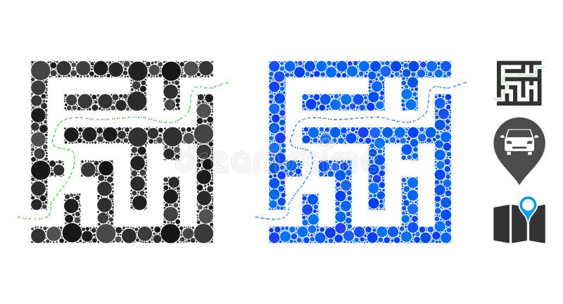 Labyrinth Route Mosaic Icon of Circles Stock Vector - Illustration of ...