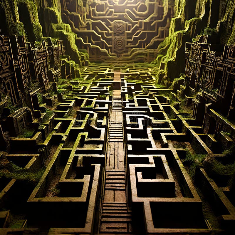 Labyrinth Runner Labyrinth a Specialized Type of Maze Designed Stock Illustration - Illustration ...