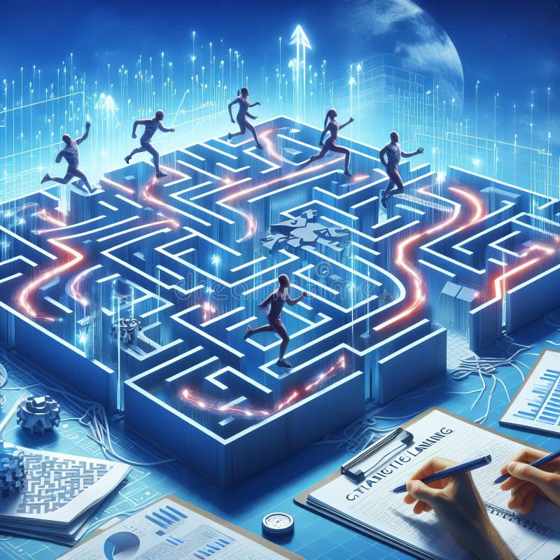 Labyrinth Runner Strategic Planning Competitive Maze Runners Ng Stock ...