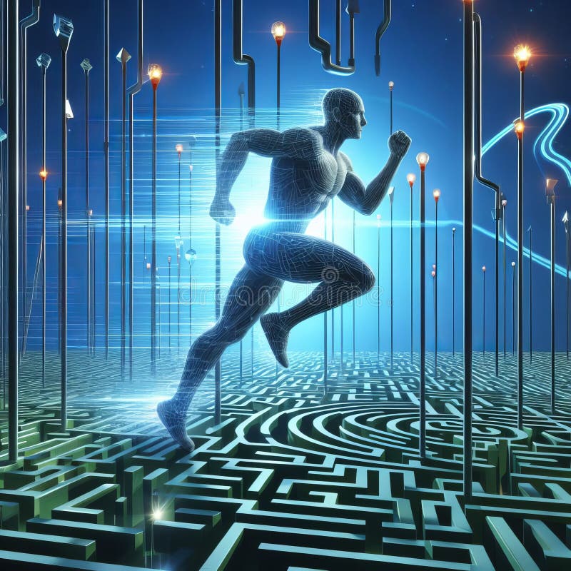 Labyrinth Runner Strategic Planning Competitive Maze Runners Ng Stock ...