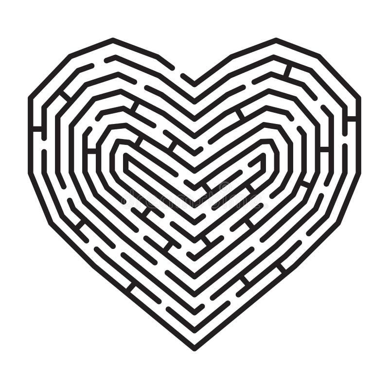 Labyrinth in a Shape of Heart Stock Vector - Illustration of labyrinth ...