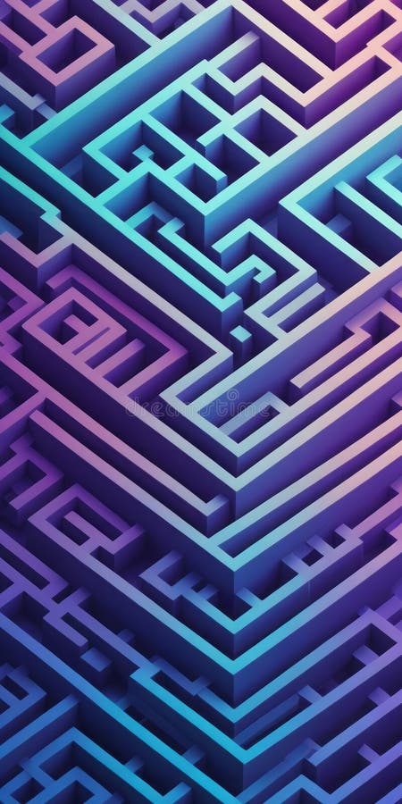 Labyrinth Shapes in Blue and Violet Stock Photo - Image of violet ...
