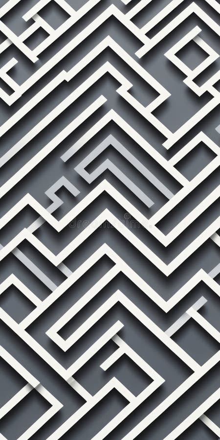 Labyrinth Shapes in Gray and White Stock Photo - Image of background ...