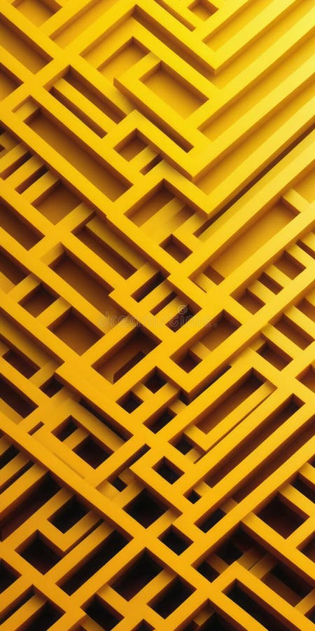 Labyrinth Shapes in Yellow stock photo. Image of generated - 306475558