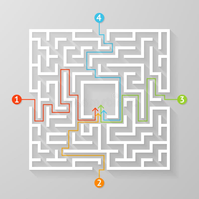 Labyrinth Maze Symbol Shape Vector Illustration Stock Vector ...