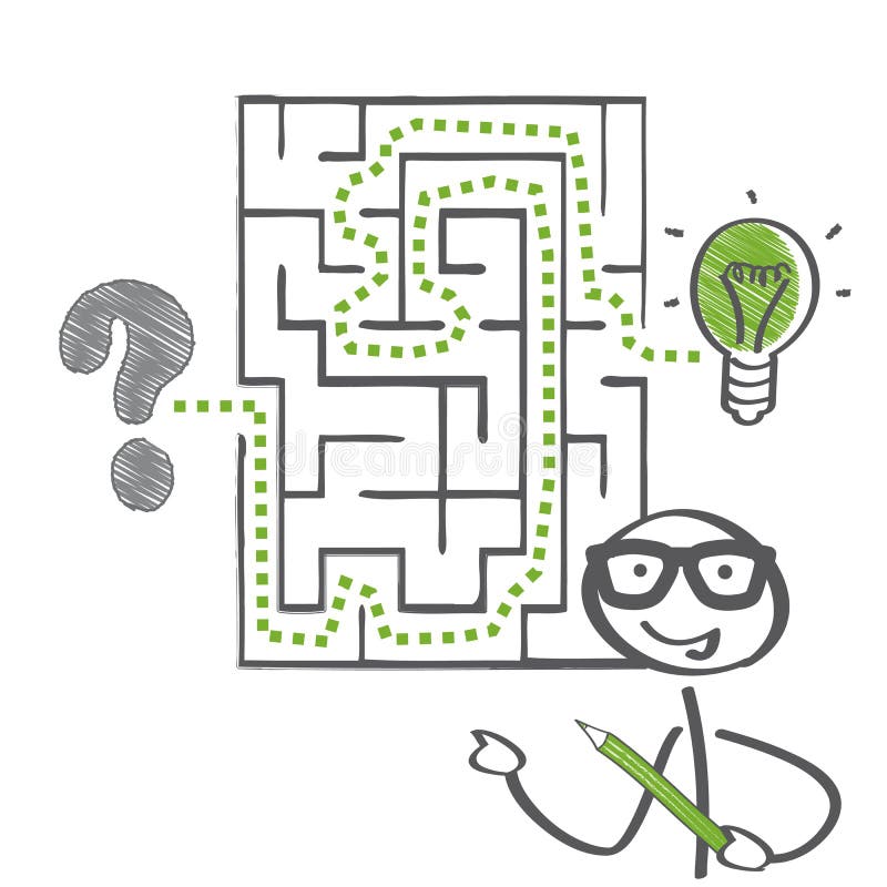 Labyrinth and Solution stock illustration. Illustration of efficiency ...