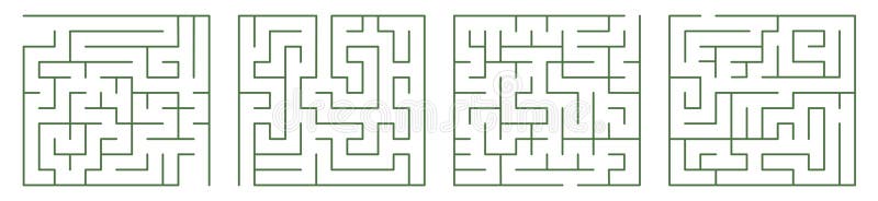 Tangled Maze in Dark Background. Render of a Labyrinth in the Middle of ...
