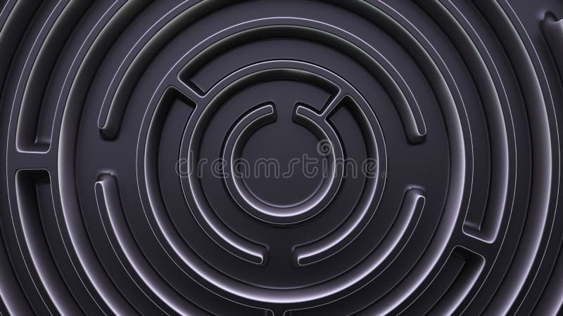 Labyrinth Theme. Round Maze Top View Stock Illustration - Illustration ...