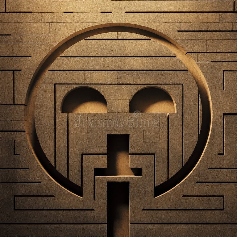 Labyrinth Top-down View with Hidden Human Face Shape Formed by ...