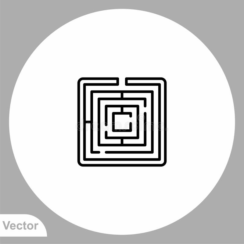 Labyrinth Vector Icon Sign Symbol Stock Vector - Illustration of icon ...