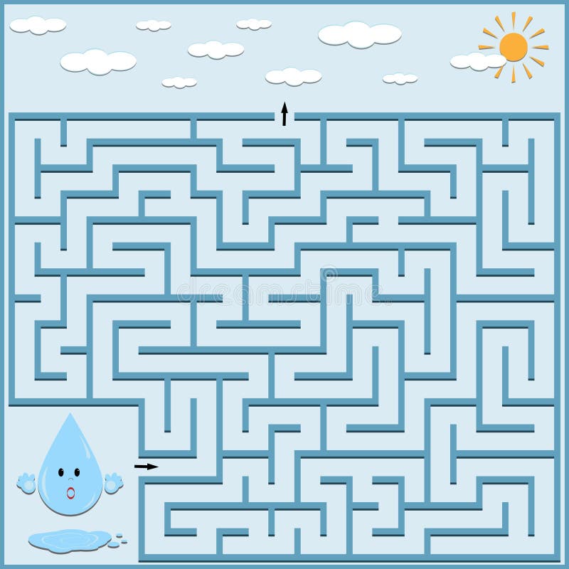 Labyrinth-water-drop-and-clouds Stock Vector - Illustration of design ...