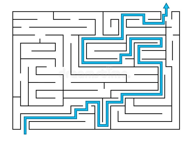 Labyrinth with way out stock vector. Illustration of decision - 32943290