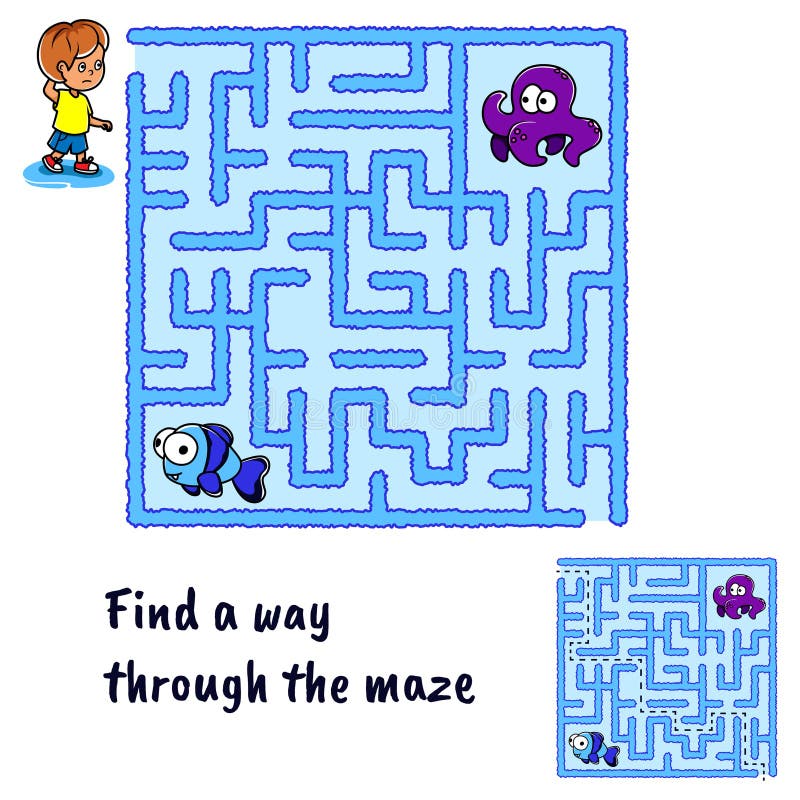 A Labyrinth through Which the Boy Will Have To Pass by Sea Animals ...