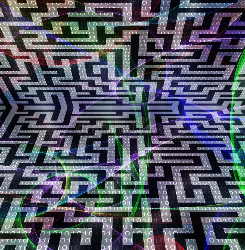Labyrinthe de Digital illustration stock. Illustration du contexte ...