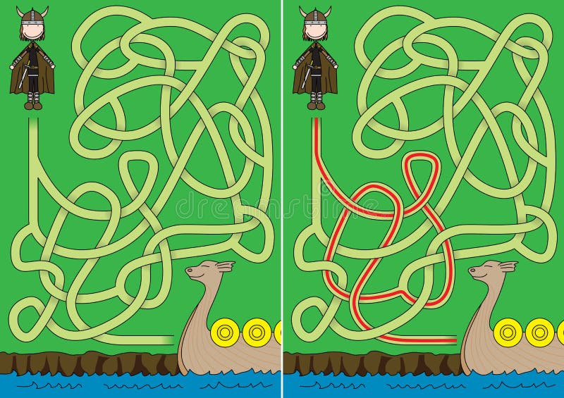 Labyrinthe de Viking illustration de vecteur. Illustration du ...