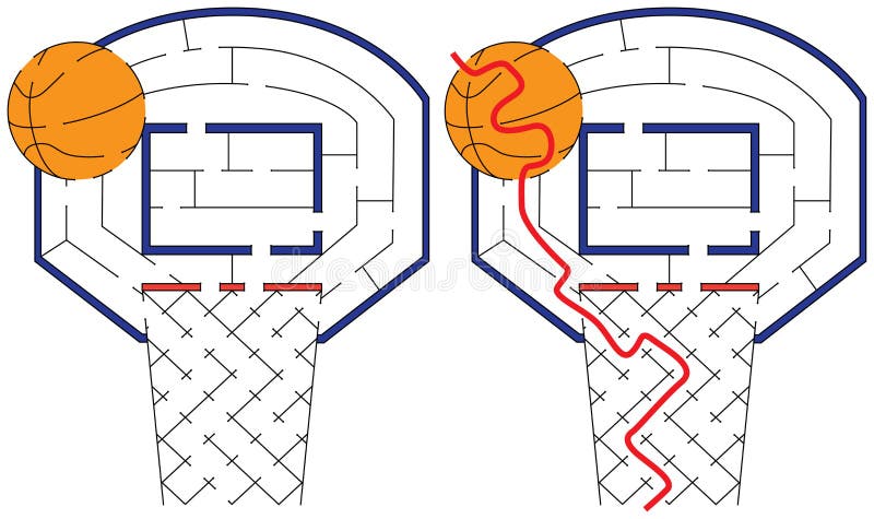 Labyrinthe Facile De Basket-ball Illustration de Vecteur - Illustration ...