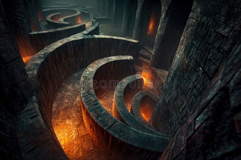 A Labyrinthine Network of Winding Paths and Corridors Unfolds, Leading ...