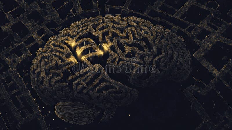 Labyrinthine Structures Represent a Human Brain, Showcasing Complex ...