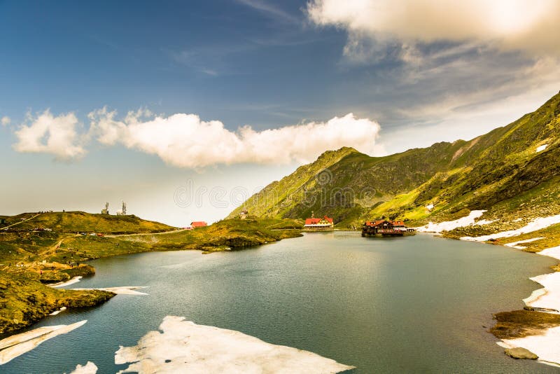 Capra De Lac, Lac Glaciaire Au-dessus De Lac Balea Dans Transfagarasan ...