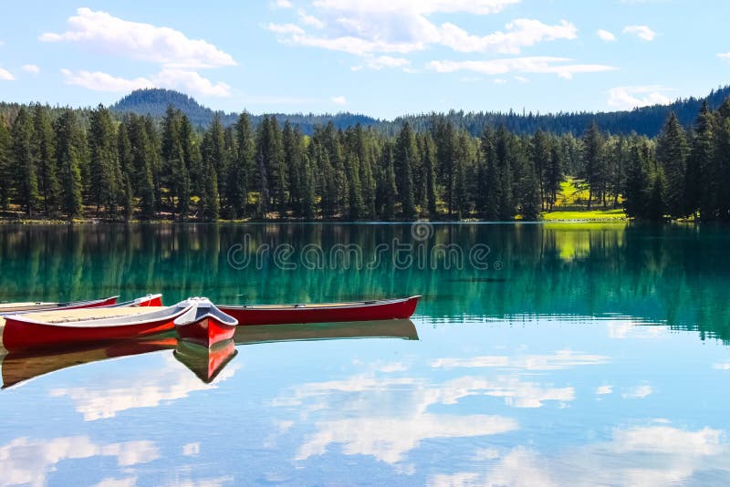 Lac Beauvert, Jasper National Park Stock Photo - Image of beautiful ...