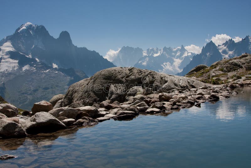 Lac Blanc stock image. Image of reflection, rocks, outdoor - 12313065