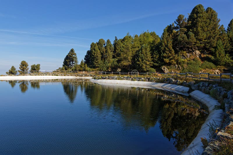 Lac Des Vallons is an Artificial Lake Stock Photo - Image of lake ...