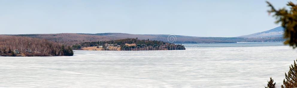 Lac megantic panorama stock image. Image of melting, blue - 13839843