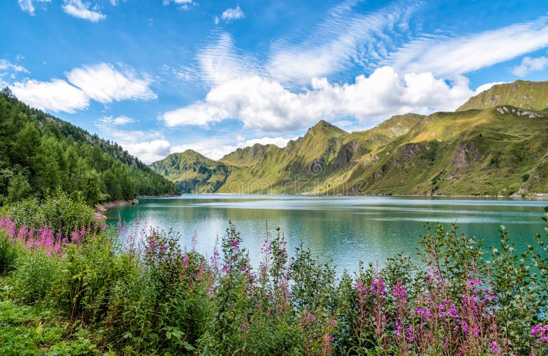 Lac Ritom Sur Les Alpes Suisses Image stock - Image du scénique, nature ...