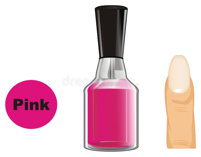 Laca E Ferramentas Cor-de-rosa Do Prego Ilustração Stock - Ilustração ...