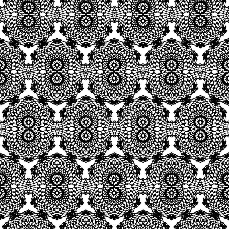 Lace Black Seamless Mesh Pattern. Stock Vector - Illustration of ...