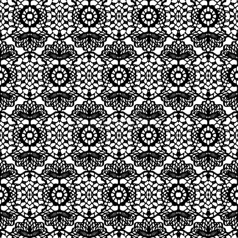 Lace Black Seamless Mesh Pattern. Stock Vector - Illustration of ...