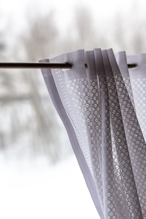 Lace Curtains on the Window in the Train Carriage Stock Photo - Image ...