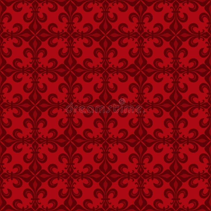 Lace-de-Luce (Lace of Lilies), Red Seamless Pattern Stock Vector ...