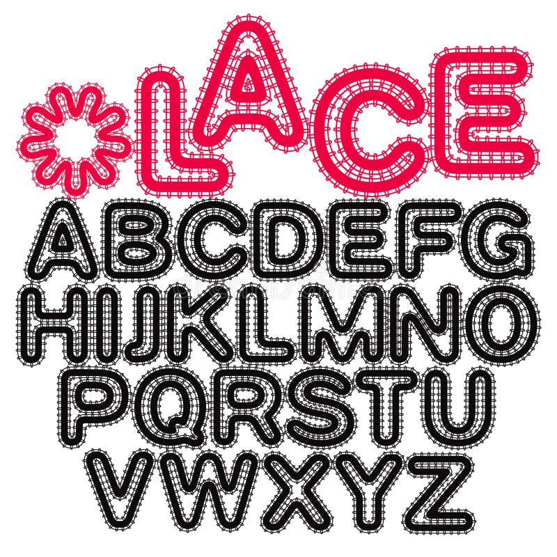 Lace Decorative Alphabet, Letters. Stock Vector - Illustration of noose ...