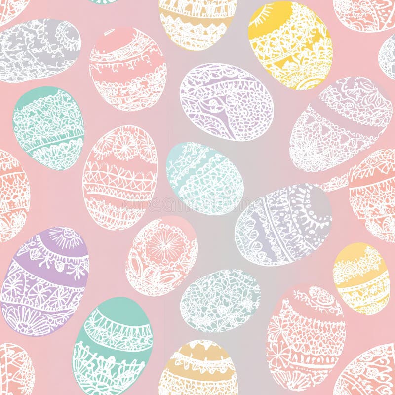 A Lace-detailed Easter Egg Pattern with Intricate White Lace Designs ...