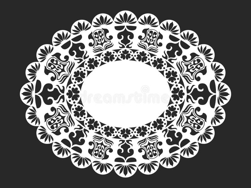 Lace doily stock vector. Illustration of oval, pattern - 56283887