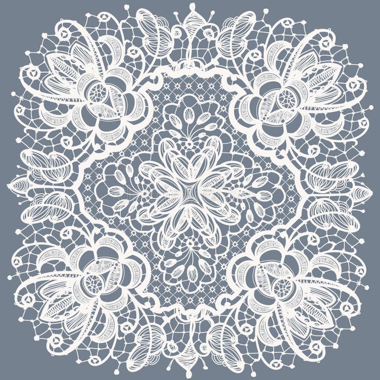 Lace Doily Patterns.with Elements Abstract Flowers Stock Vector ...