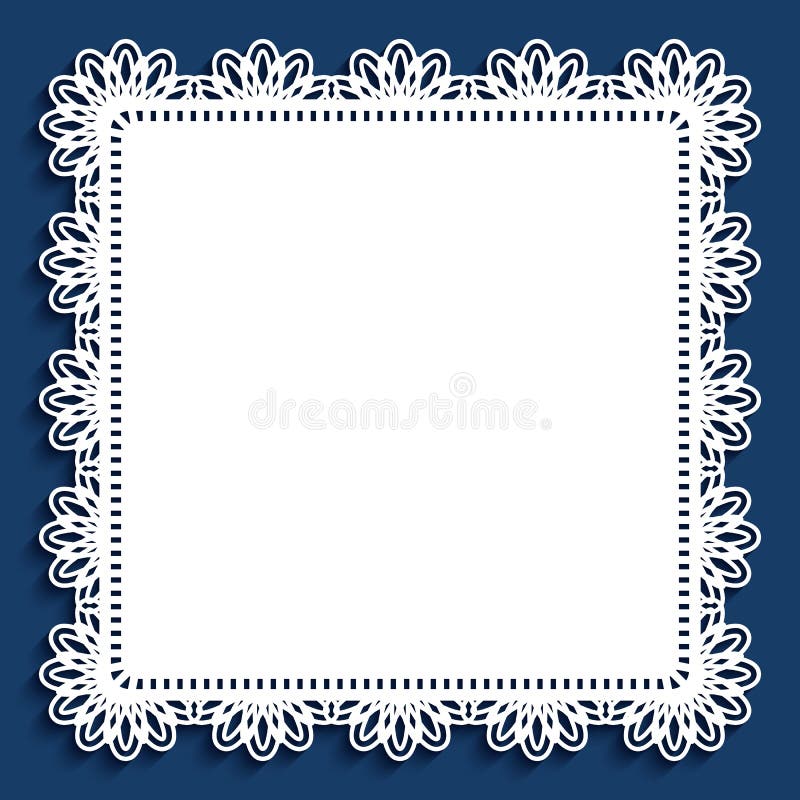 Square cutout lace frame stock vector. Illustration of design - 58354287