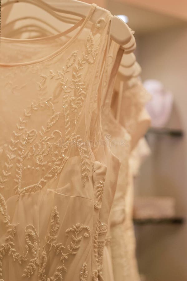 Lace dresses on rack stock image. Image of rack, hanging - 54287847