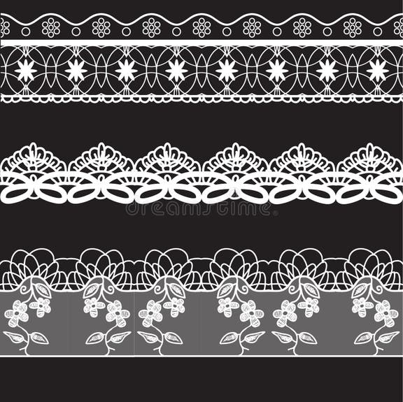 Lace Edge Vector Thread Knitting Stock Vector - Illustration of detail ...