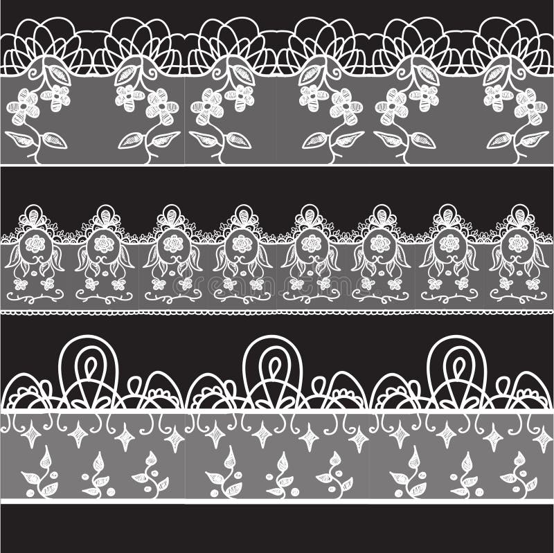 Lace Edge Vector Thread Knitting Stock Vector - Illustration of ...