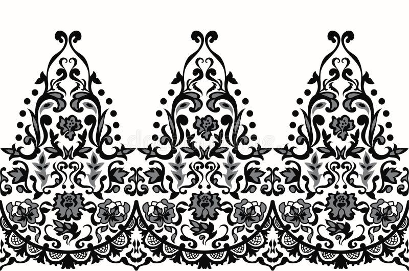 Lace Elegant Seamless Baroque Pattern Vector. Embroidery Design Stock ...