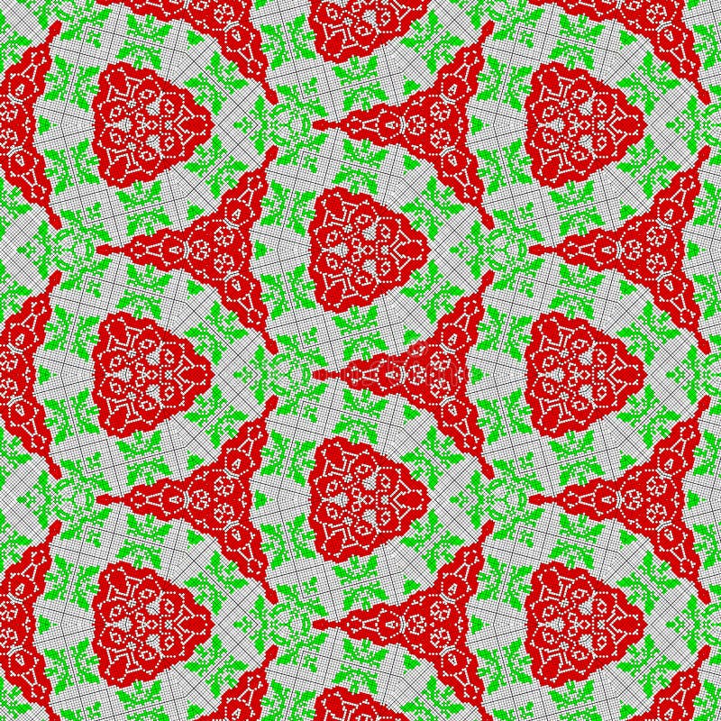 Continuous Pattern in Green Round and Floral Abstract Mosaic Stock ...
